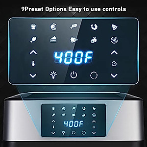 GLUCK Air Fryer Oven,10-in-1 20 QT Airfryer Toaster Oven with Visible Cooking Window,Large Air Fryer Toaster Oven Combo with Recipes & 13 Accessories ， ETL Certification