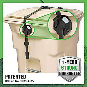 Blazer Brand Strong Strap Stretch Latch - Universal Lid Lock for Outdoor Garbage Cans (Starter Kit)