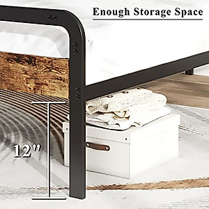 Upcanso California King Bed Frame with Wood Headboard and Footboard, Platform Cal King Bed Frame No Box Spring Needed with Heavy Duty Slats, Easy Assembly