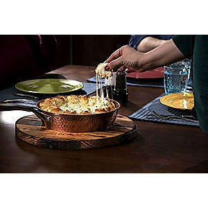 Gotham Steel 12” Nonstick Fry Pan with Lid – Hammered Copper Collection, Premium Aluminum Cookware with Stainless Steel Handles, Induction Plate for Even Heating, Dishwasher & Oven Safe