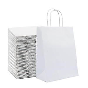 Amazon Basics Kraft Paper Bags (Small, Medium, Large) 25 Pcs Each (75 Total), White