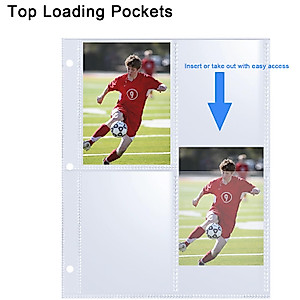 50 Pack 400 Pockets 2.5x3.5" Trading Card Sleeves,Double-Sided 4 Pocket 6.1x7.6" Page Protector,Ultra-Clear Pokemon Card Sheets for A5 Mini 3 Ring Binder