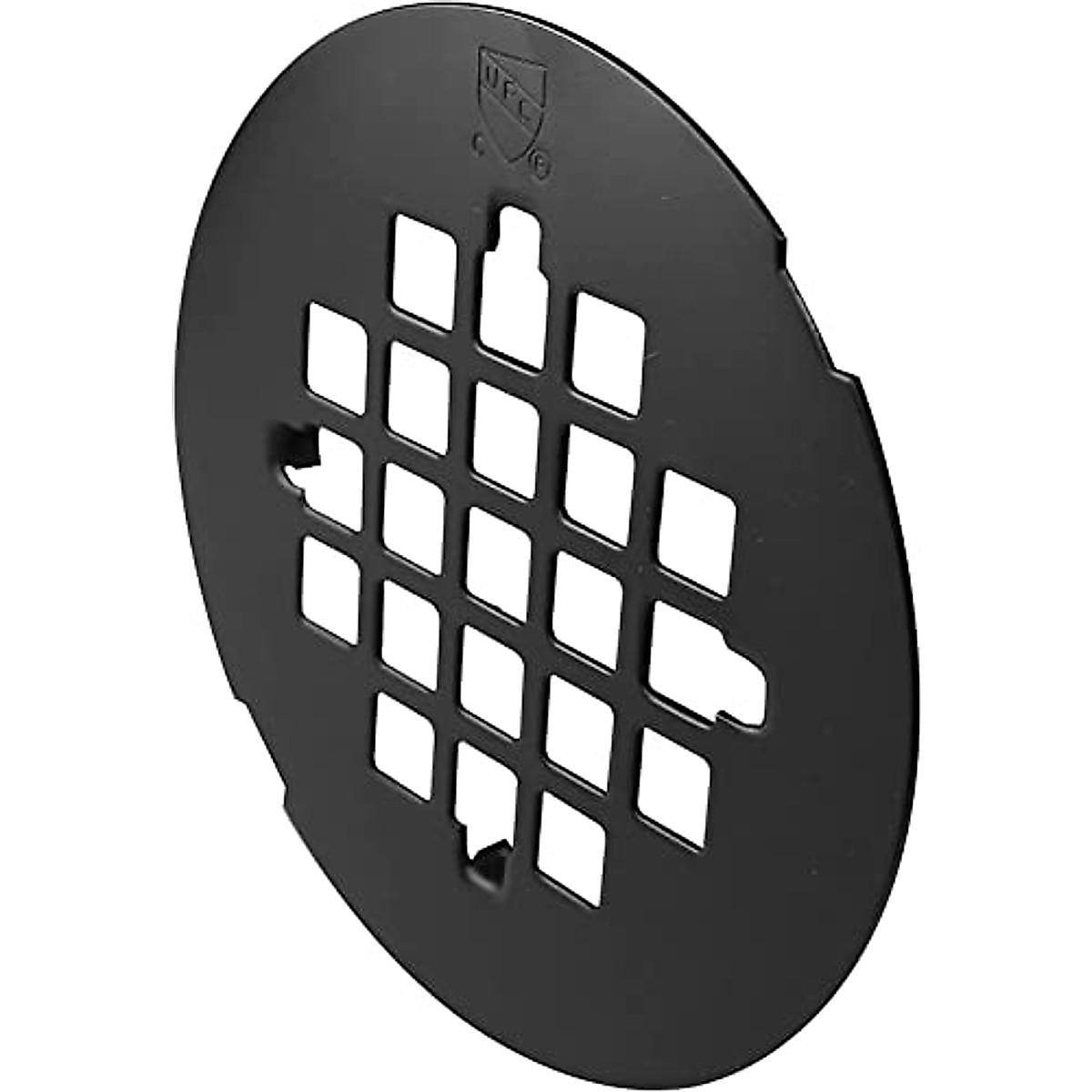 Westbrass A206P-62 2" No-Caulk PVC Compression Shower Drain with 4-1/4" Round Grid Cover, 1-Pack, Matte Black