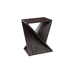 Nordic Style Dark Teak Spa Bath Decor Indoor/Outdoor Twisted Stool