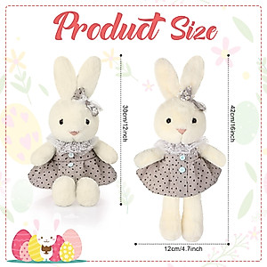 3 Pack Easter Plush Bunny Adorable Rabbit Stuffed Animals 16 Inch Doll Bunny Plush Easter Girls Gifts Room Decorations Birthday Gifts(Cute Style)