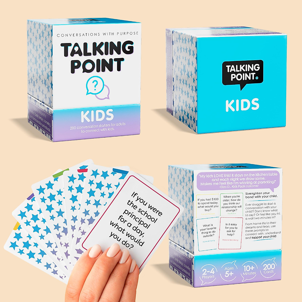 200 Kids Conversation Cards - Help Kids Put Down Tablets and Phones - Get Children to Enjoy Talking and Listening - Great for Car Rides and Family Dinners - A New Way for Kids to Express Themselves