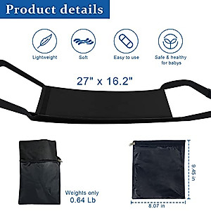 WEIGUZC Toddler Travel Bed, Kids Travel Bed, Kids Airplane Foot Rest, Maximum 55lb/25 kg Weight Capacity, Elevate Legs for Better Circulation, Lightweight & Foldable - Black