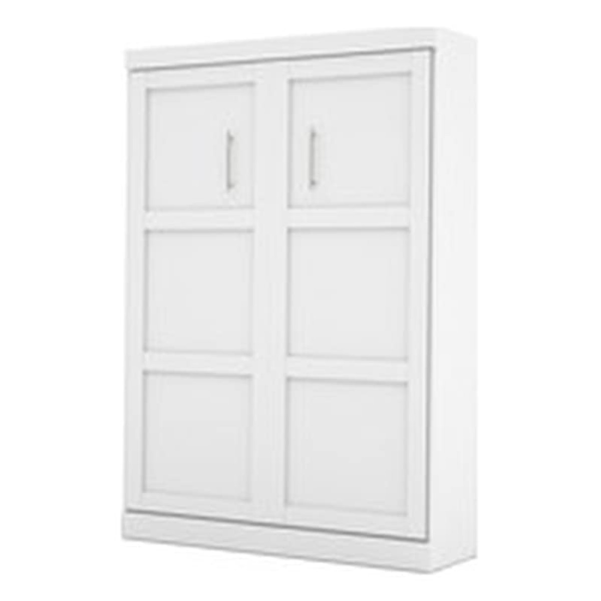 Pemberly Row Puq Easy-Lift Dual Piston Full Size Murphy Wall Bed in White