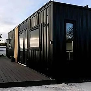 Container Tiny Home, Luxury Modern Prefab Insulated Home, Mobile Expandable Tiny House for Living with Customizable Design, Waterproof, Two & Three Room Options, Available in 20ft, 40ft Sizes