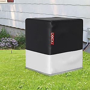 LXKCKJ Air Conditioner Cover for Outside Units - 420D Waterproof Air Conditioner Protection Covers for Window Unit - Winter AC Covers Fits AC Condensing HVAC Unit (Black & Silver 32''LX32''WX36''H)