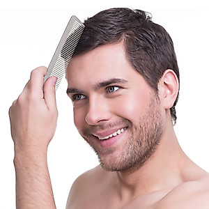 3 Pieces Metal Barber Combs Stainless Steel Hair Comb Fine Cutting Comb Hair Styling Hairdressing Comb Salon Detangler Comb for Women and Men (Fine Cutting Comb)