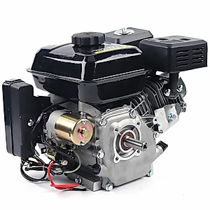 CNCEST 7.5 HP 212CC Gas Engine with Electric Start 4-Stroke Horizontal Shaft Motor for Go Karts Mini Bikes Small Equipment 5/16"-24 Drilled Tapped Shaft Heavy Duty Performance Easy Installation