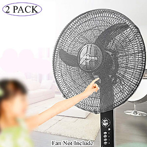 2 Pack - 18" Fan Safety Protection Cover,Kid Children Baby Finger Protect Fan Net Guard,Washable Pedestal Fan Dustproof Cover,Summer Home Fan Safety Dust Cover,Perfect for Parents of Toddlers (Black)