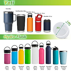 AIERSA 2Pcs Silicone Boot Sleeve for Stanley Quencher 40oz 30oz Tumbler with Handle, for IceFlow 20oz 30oz,Protective Water Bottle Cup Bottom Cover for Stanley Tumbler Accessories, Glow in the Dark