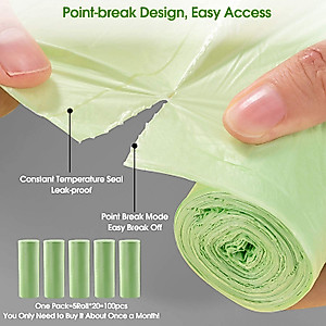 Aoriyar 1.2 Gallon Compostable Trash Bags, 120 Count, Green, 5 Liters