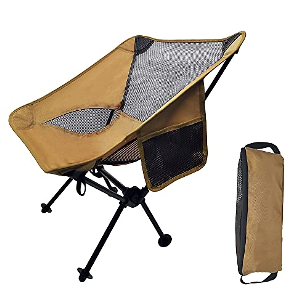 ALKISS Portable Outdoor Camping Chairs Compact Folding Chair Foldable Chair Lawn Chairs Backpack Beach Chairs for Adults Heavy Duty with Side Pockets Camp Chair Lightweight for Hiking Beach Fishing