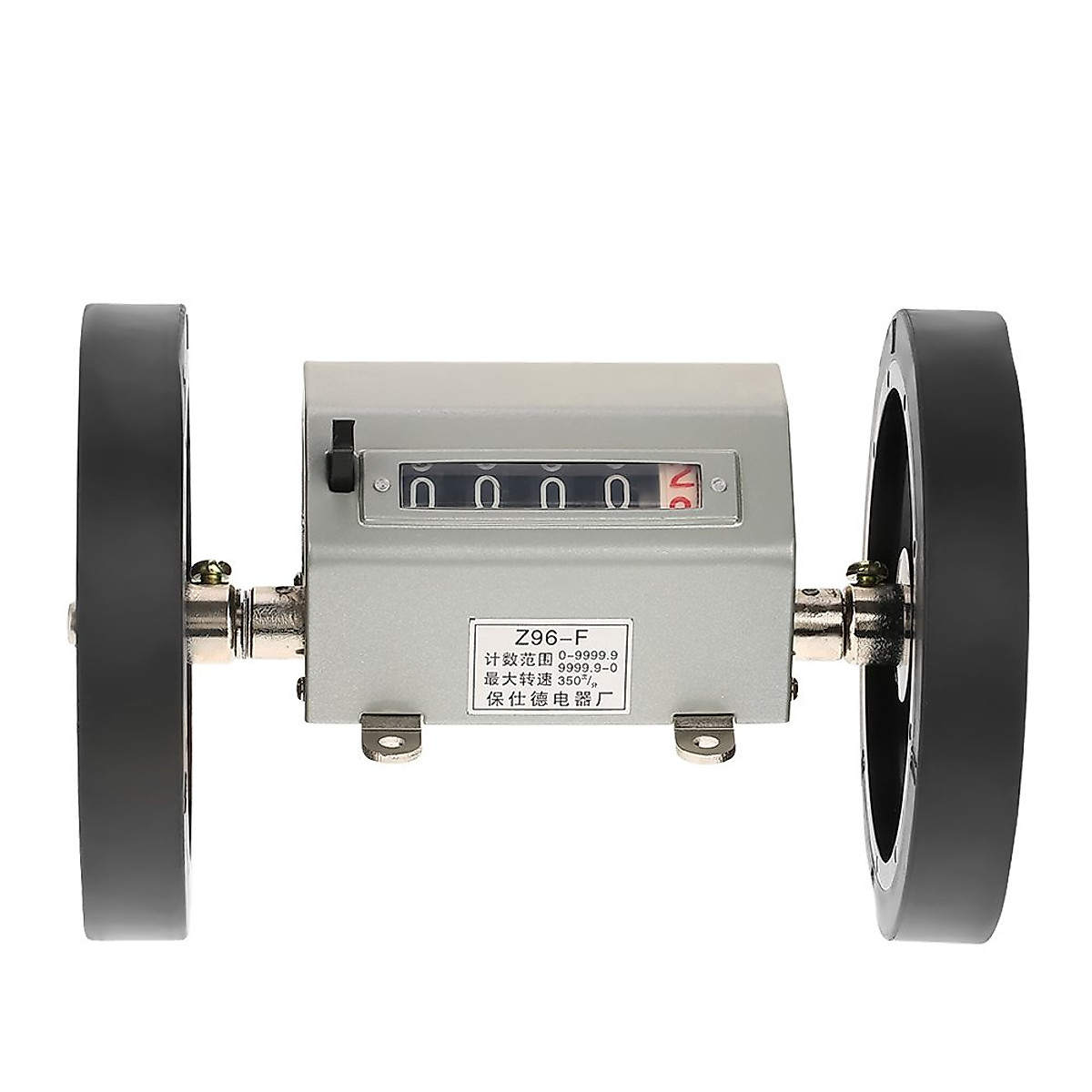 Length Counter, 1 Pack 5 Digits 0-9999.9 Mechanical Length Counter Max Speed 350RPM Grey Reset with Rolling Wheel for Record of Weaving, Plastic Film, Leather, etc