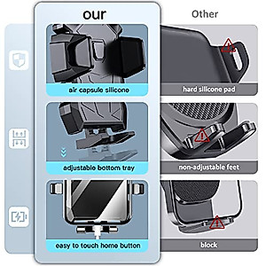 SUYRAKI Phone Mount for Car Dashboard & Windshield Hands Free Car Phone Holder Mount with Super Suction Cup and Long Arm Cell Phone Holder Car Compatible with iPhone Samsung & Other Cellphone