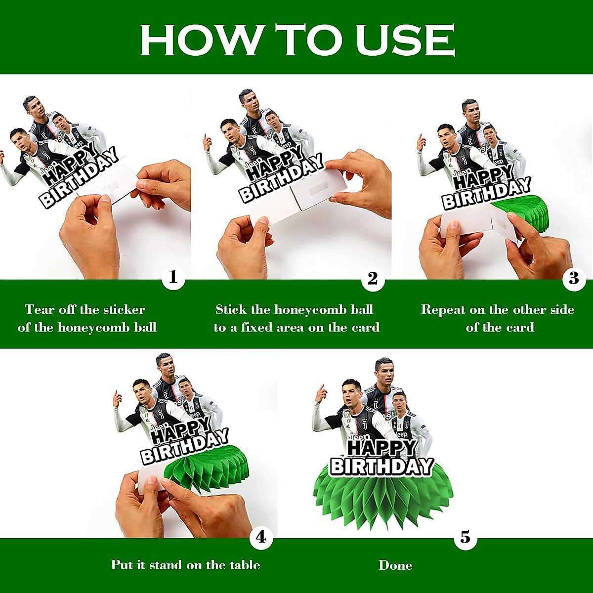 10 PCS Soccer Birthday Decorations Honeycomb Centerpieces, Football Star Party Decorations for Baby Shower, Soccer Themed Birthday Party Supplies Soccer Party Decorations