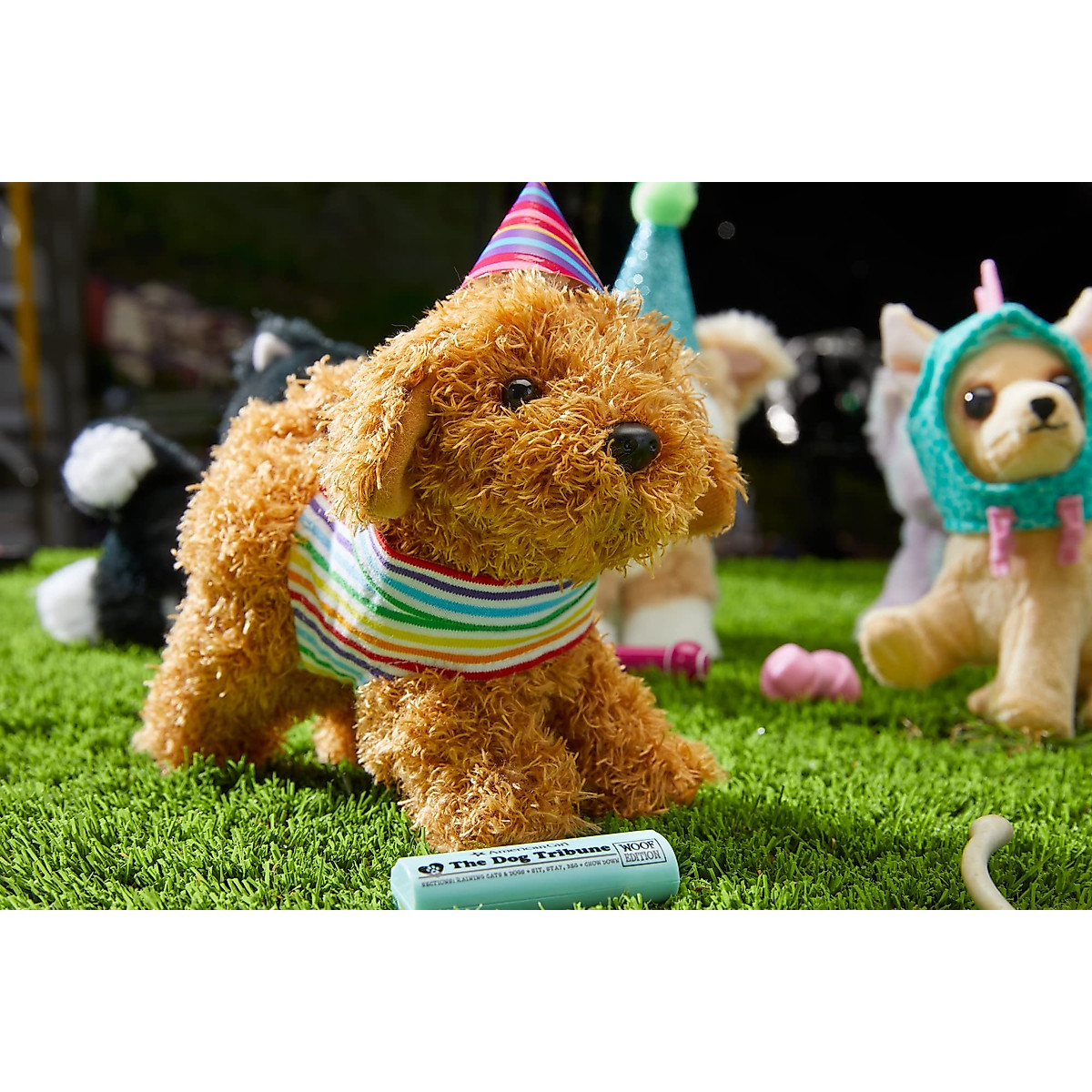 American Girl Truly Me 18-inch Doll Pet Daffodil Doodle Dog with Magnetic Mouth to Hold Her Barbell Toy, For Ages 6+