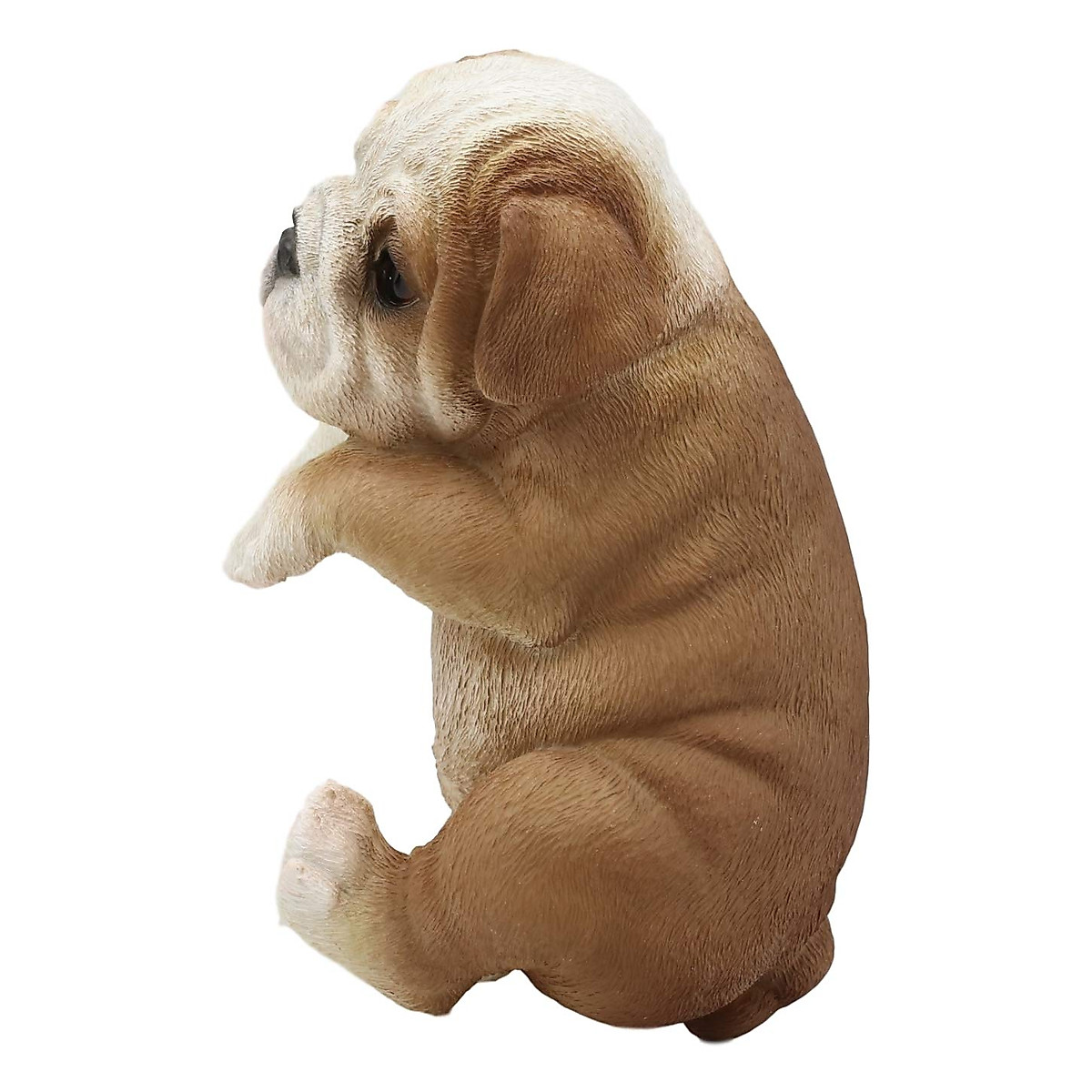 Ebros Lifelike Pot Pal Hanging Bulldog Puppy Pooch Dog Statue 7.5" Tall with Glass Eyes Hand Painted Realistic Bulldogs Pedigree Dogs Decor Figurine Animal Pet Sculpture Garden Patio Decorative