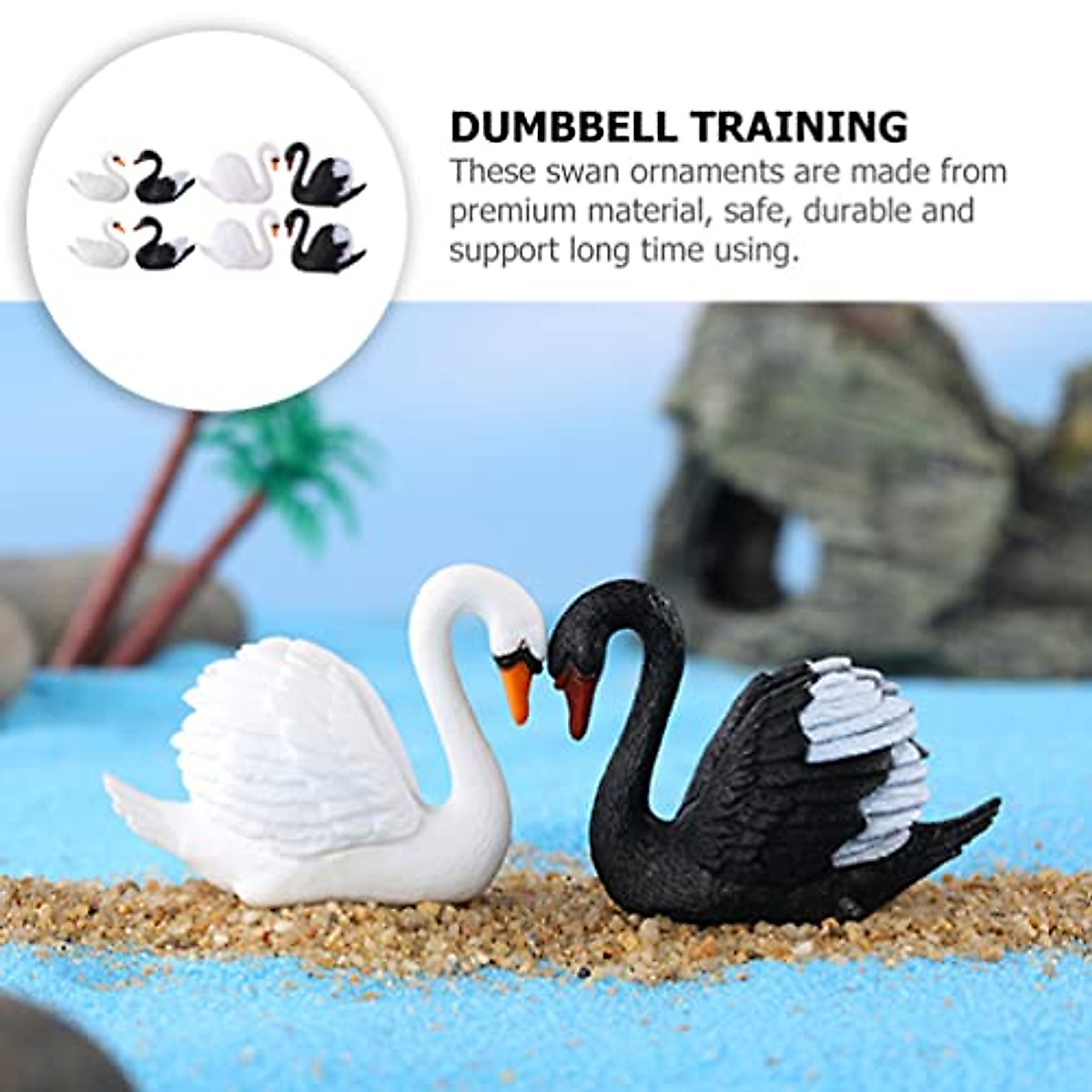 ARTIBETTER 8pcs Swan Micro Landscape Swan Miniature Mini Swan Figurines Black Swan Figurine Garden Swan Statue Swan Cake Decoration Plastic Animals Wildlife Figurines Doll PVC Lovers Desktop