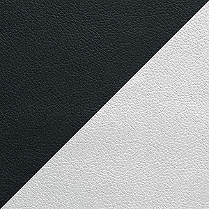 Lexicon Arques Two Tone Faux Leather Living Room Love Seat, 63.5" W, Black and White