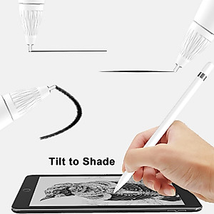 Upgraded [Pen Like ]Pencil Tips fits for Apple 2nd 1st Gen iPad Pro Pencil ,No Wear Out Fine Point Apple Pen Tip &Noiseless Friction Nib Covers Set , Make iPencil 1 / Pencil 2 Work Like a Charm ,White