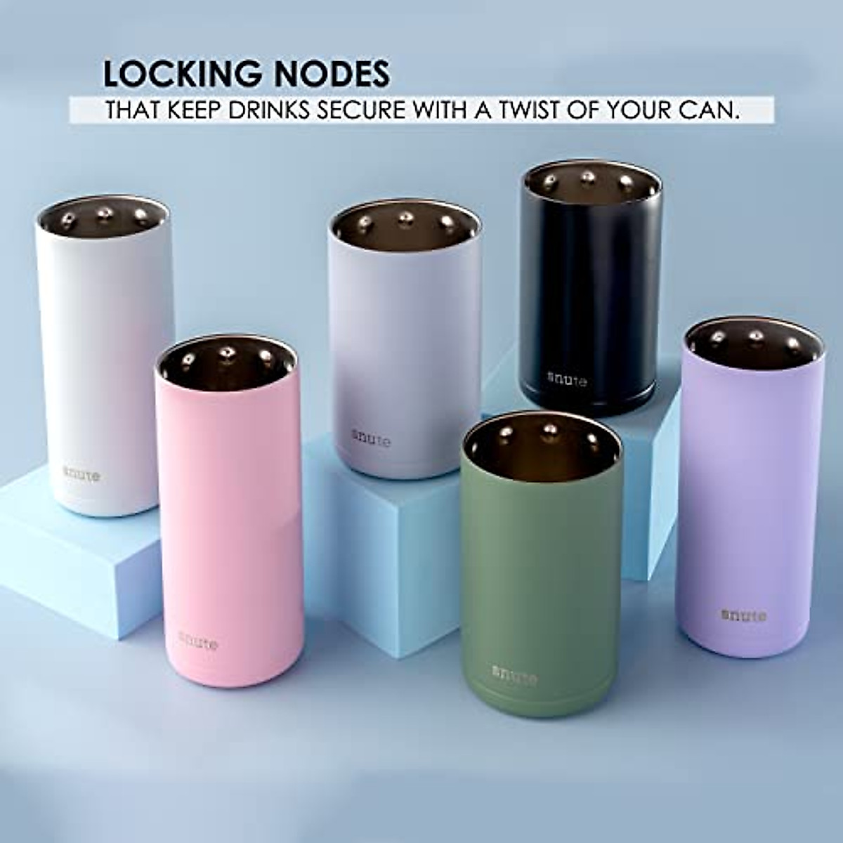 Snute Standard Can Cooler for Beer, Soda, Sparkling Water | Vacuum Insulated Stainless Steel Drink Sleeve Holder for 12oz Regular Cans (Olive)