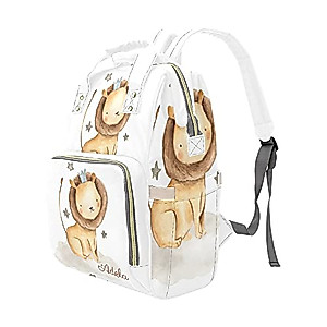Grandkli Star Lion King Personalized Diaper Bag Multi-Function Backpack Nappy Bag Travel DayPack for Unisex