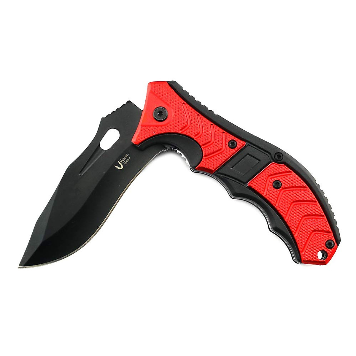 Vulcan Gear Assisted Open Metal Folding Knife (Red) …