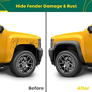 YHTAUTO OE Factory Style Fender Flares Compatible with Ford F-150 2009-2014 67" / 78.8" / 97.4" Fleetside Bed, Not Fit Raptor & Platinum Models, Matte Black Wheel Flare Cover Protector, Set of 4