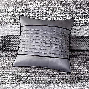 Madison Park Quilted Cal King Coverlet Set in Grey/Taupe Finish MP13-3400