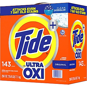 Tide HE Ultra Oxi Powder Laundry Detergent, Original, 250 Ounce