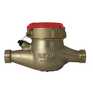 3/4” HOT Water Meter: Lead Free Brass, NSF Certified, Multi-Jet, Gallons (Horizontal Installation)