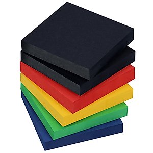 EOOUT Sticky Notes, 3x3 Inches, 6 Pads, Dark Color, Self-Stick Post for School Supplies, Strong Adhesive, Dark Color Sticky Pad with 1 Metallic Pen, 720 Sheets