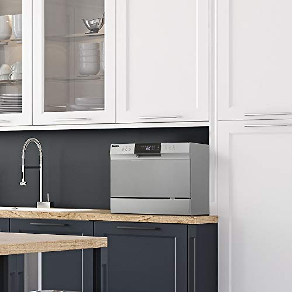 Danby DDW631SDB Countertop Dishwasher with 6 place Settings and Silverware Basket, LED Display, Energy Star