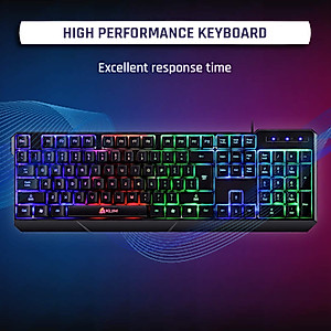 Klim Chroma Gaming Keyboard Wired USB + 2 ms Response Time + Backlit Keyboard for PC & MAC (Renewed)