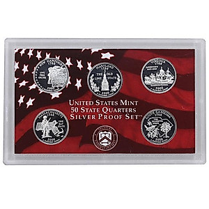 1999 No Mint Mark - 2008 Silver Proof State Quarter Run 90% Silver No Boxes or COAs 50 Coins (1/4) Seller Gem Deep Cameo