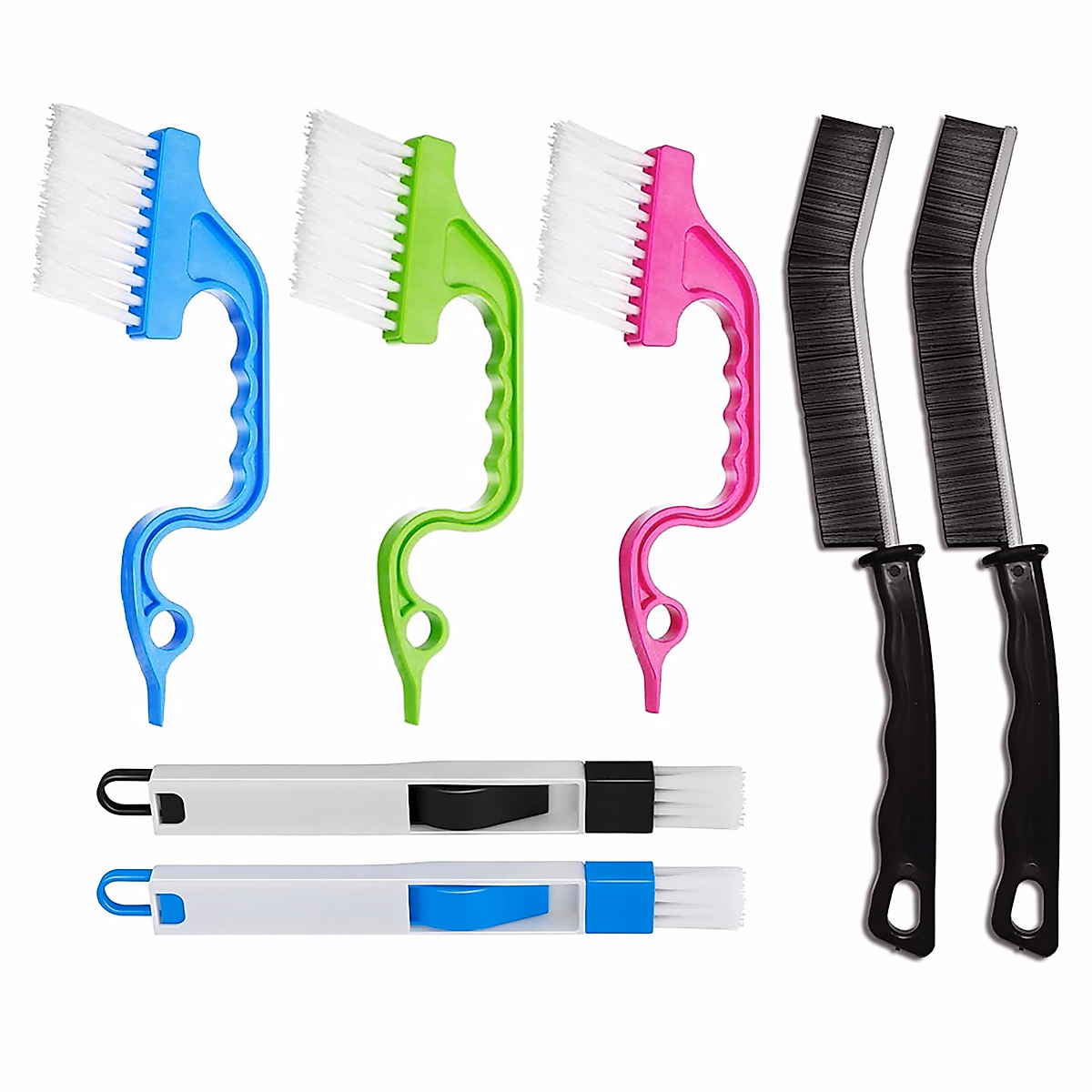 Gap Cleaning Brush Tool,7pcs Hand-held Groove Gap Cleaning Tools,Bathroom Kitchen Edge Corner Grout Cleaning Brushes, Sliding Door or Window Brush.
