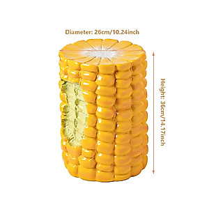 Yosoo Shoe Changing Stool, Hand Painted Small Stool Multifunctional Mini Stool for Living Room Bedroom Using Material (Corn Stool (White Teeth White Stool Top))