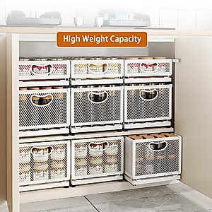 StorageWorks Pull Out Cabinet Organizer, Under Sink Organizers and Storage Rack, Slide Out Cabinet Drawers for Bathroom, Pantry, Kitchen, White