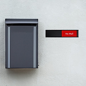 SmartSign Mail Is Here/No Mail Slider Sign | 2.25" x 10" Plastic Black