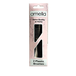 Amelia Beauty Products 3 Row Styler Brush, 7 in | Hair Styling Comb | Travel Hairbrush for women | Rat Tail Comb for Detangling (Black)