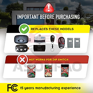 Lots of 2 ACT-31B/MCT-11 Keychain 318MHZ Megacode ld033 Linear Garage Door Opener Remote 3-Year-Warranty Long-Lasting Lithium Battery Ultra-Long Range