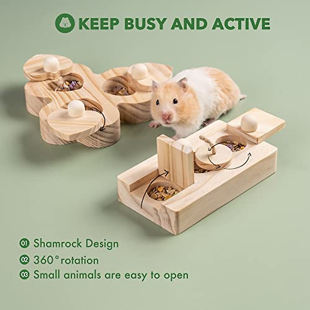 MEWOOFUN Guinea Pig Toys Hamster Toys Interactive Foraging Toys, Interactive Hide Treats for Small Animals,Foraging Puzzle for Hamster, Guinea Pig, Rabbit, Chinchilla, Bunny