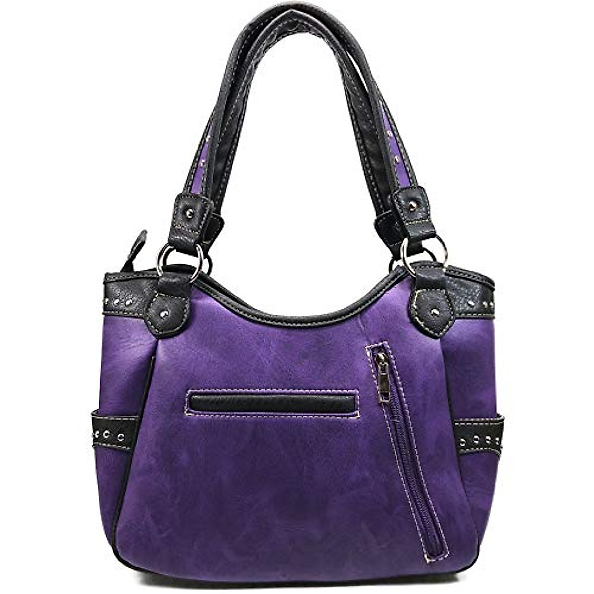 Justin West Tribal Dream Catcher Feather Embroidered CCW Concealed Carry Handbag (Purple Tote Only)