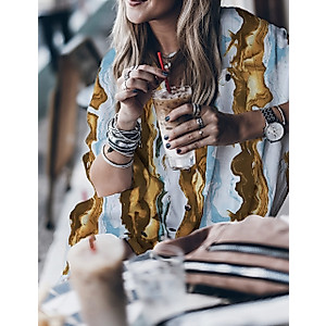 Women’s Swimsuit cover up,Silky Button Down Shirt Midi Dress Kimono,Summer Bathing Suit Beach coverups for women (CP-Aline) (Yellow Tie-dye, Small)