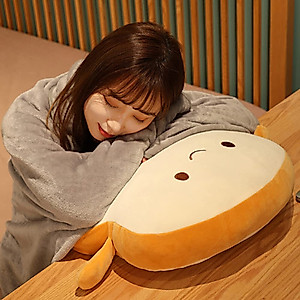 17“Toast Bread Pillow Funny Food Plush Toy Pillows Small Cute Stuffed Plush Toast Sofa Pillow for Kids Adults Gift Home Bed Room Decor (Toast Bread,Golden) …