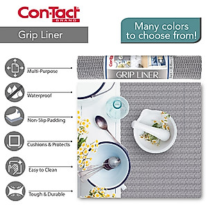 Con-Tact Brand Grip Classic Non-Adhesive Shelf, Cabinet and Drawer Liner, 12" x 5', Alloy, 6 Rolls